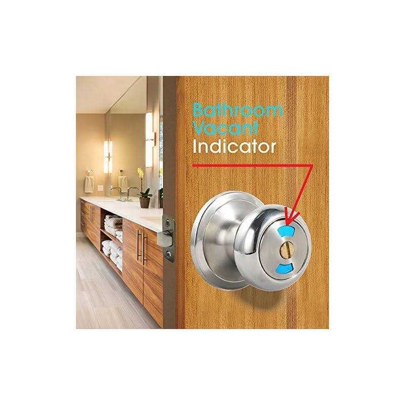 Mutex Bathroom Door Lock Knob, Color Indicator for Vacant or Occupied ...
