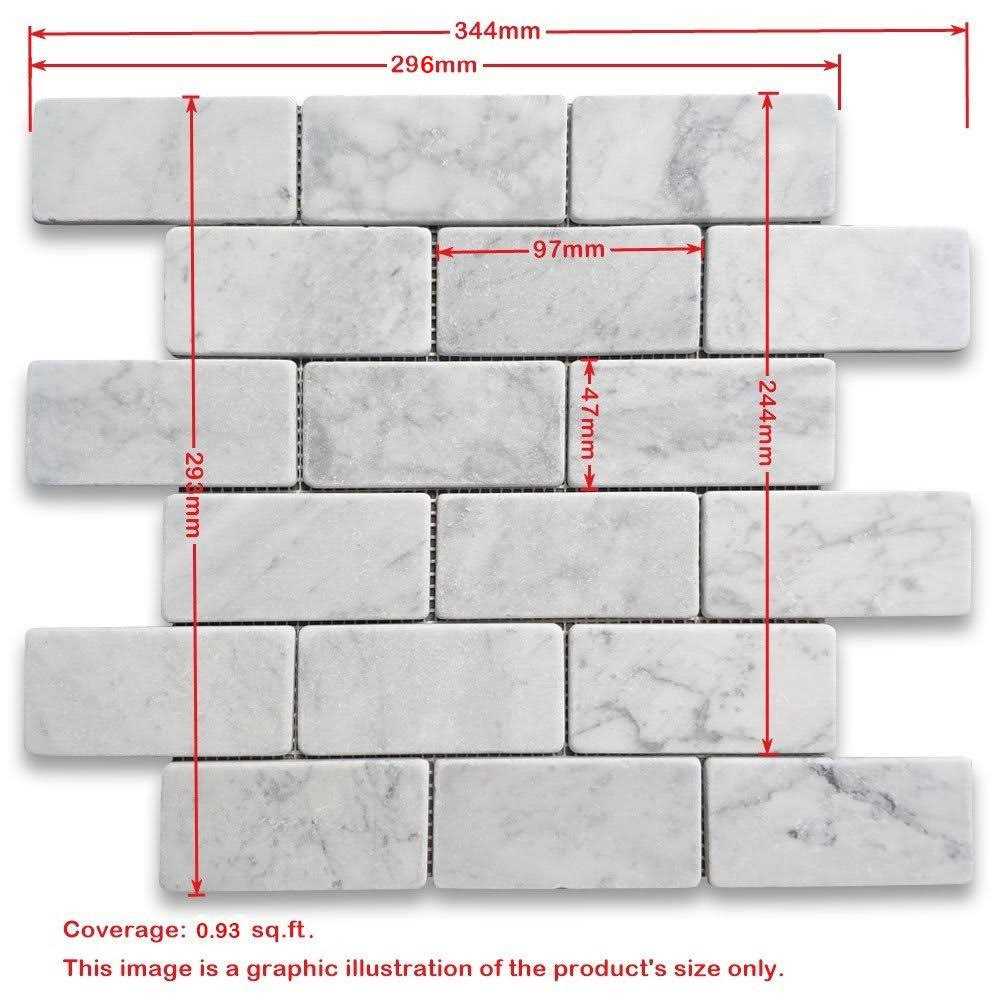 Marble Online Carrara White Marble Subway Mosaic Tile Beveled Raised ...