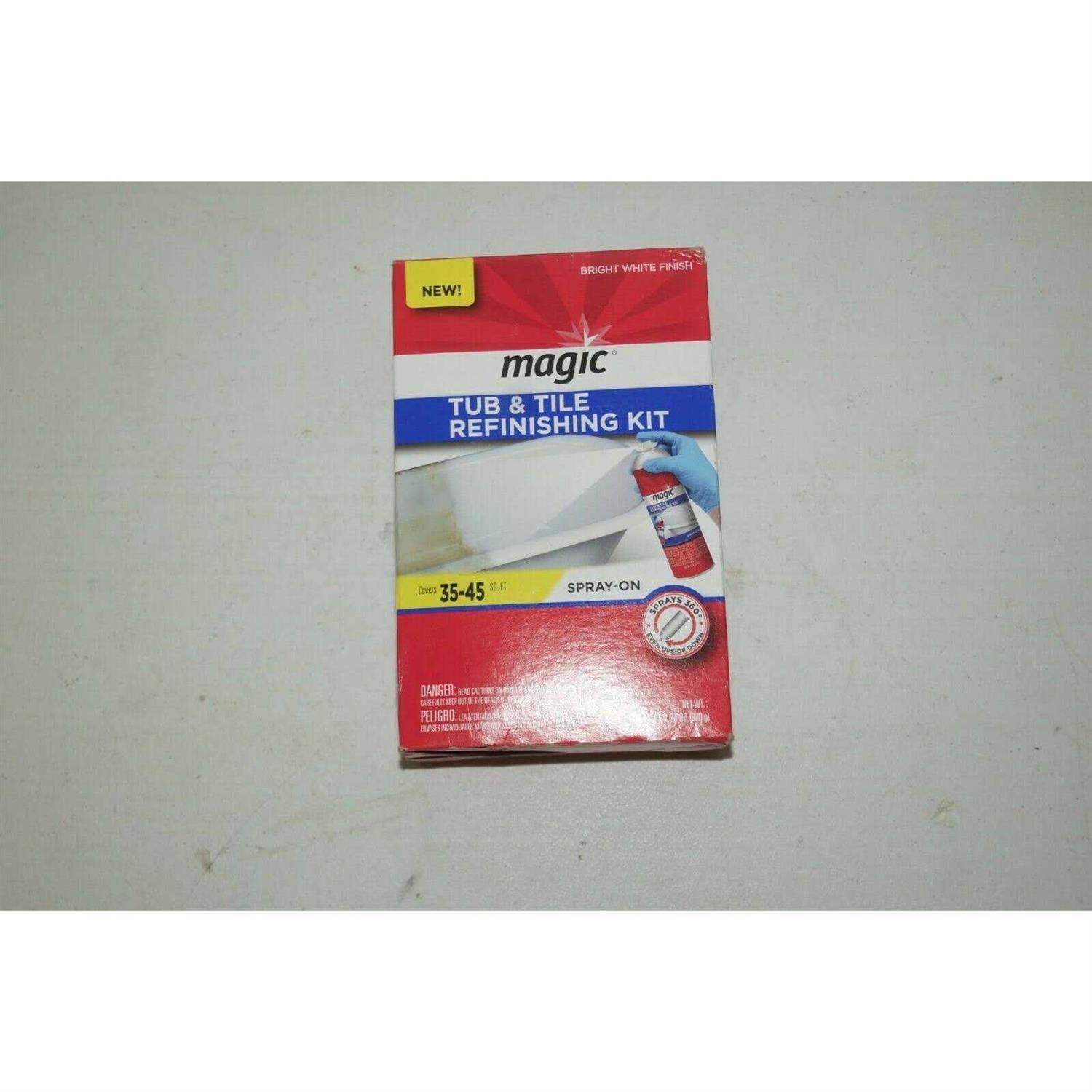 Magic Tub and Tile Refinishing Kit Spray on Aerosol Refinish Sinks Tile ...