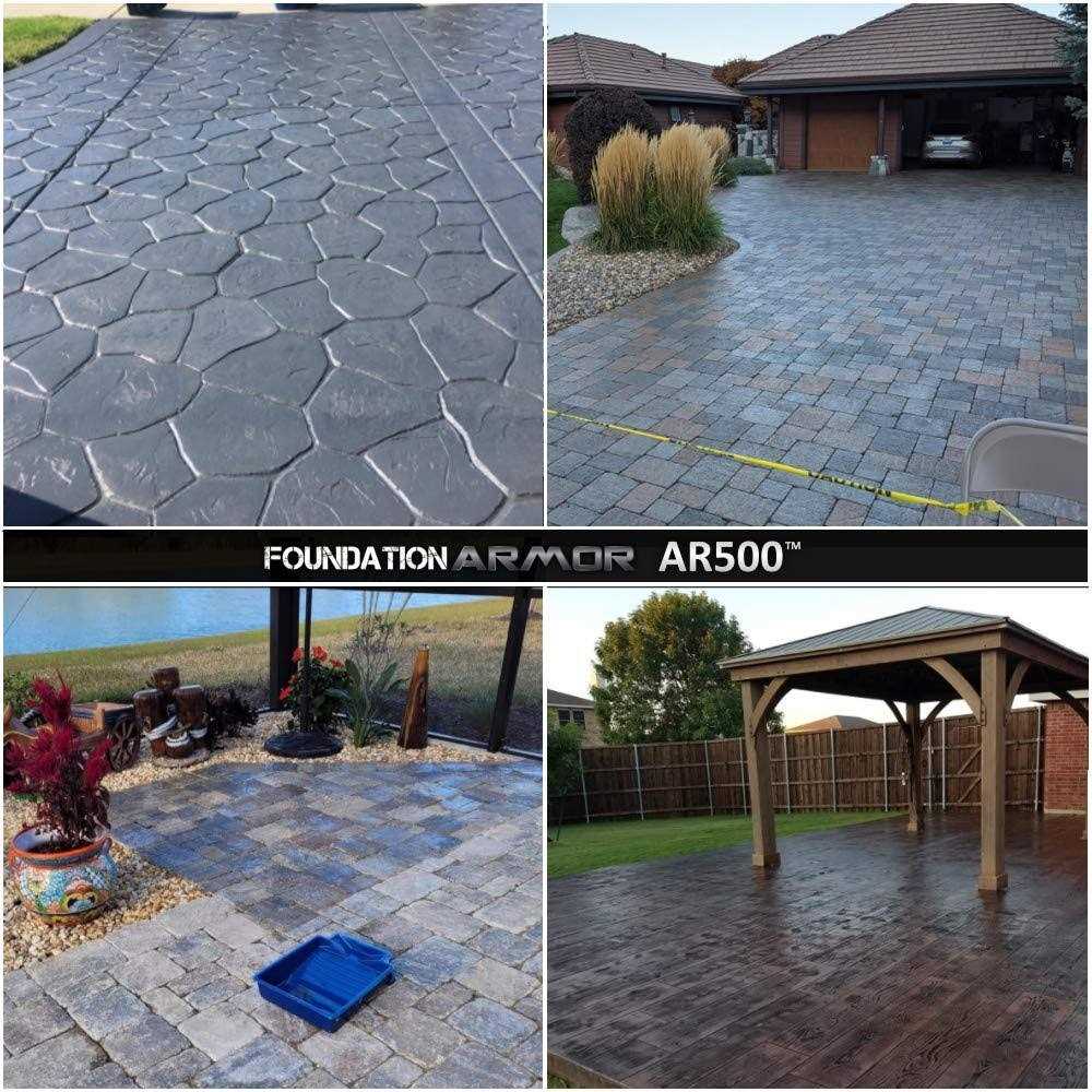 Foundation Armor Armor AR500 Solvent Based Wet Look High Gloss Acrylic Concrete Sealer and Paver ...
