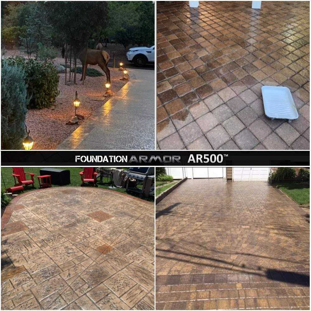 Foundation Armor Armor AR500 Solvent Based Wet Look High Gloss Acrylic Concrete Sealer and Paver ...