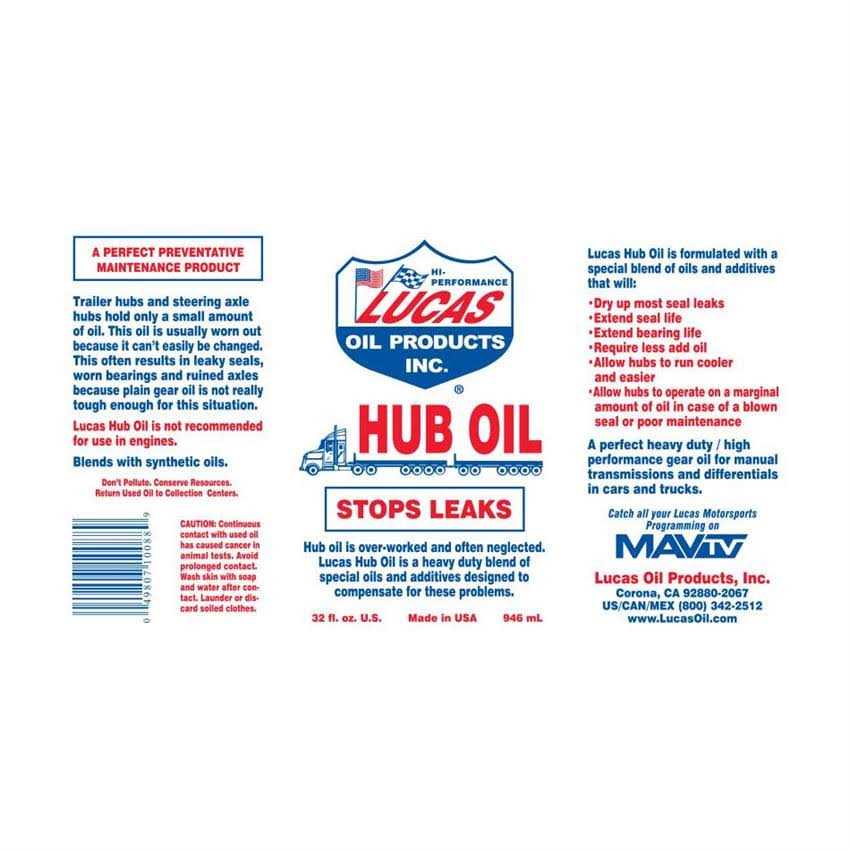 Lucas Oil Hub Oil 10088 - Hardware&Tools Online Store