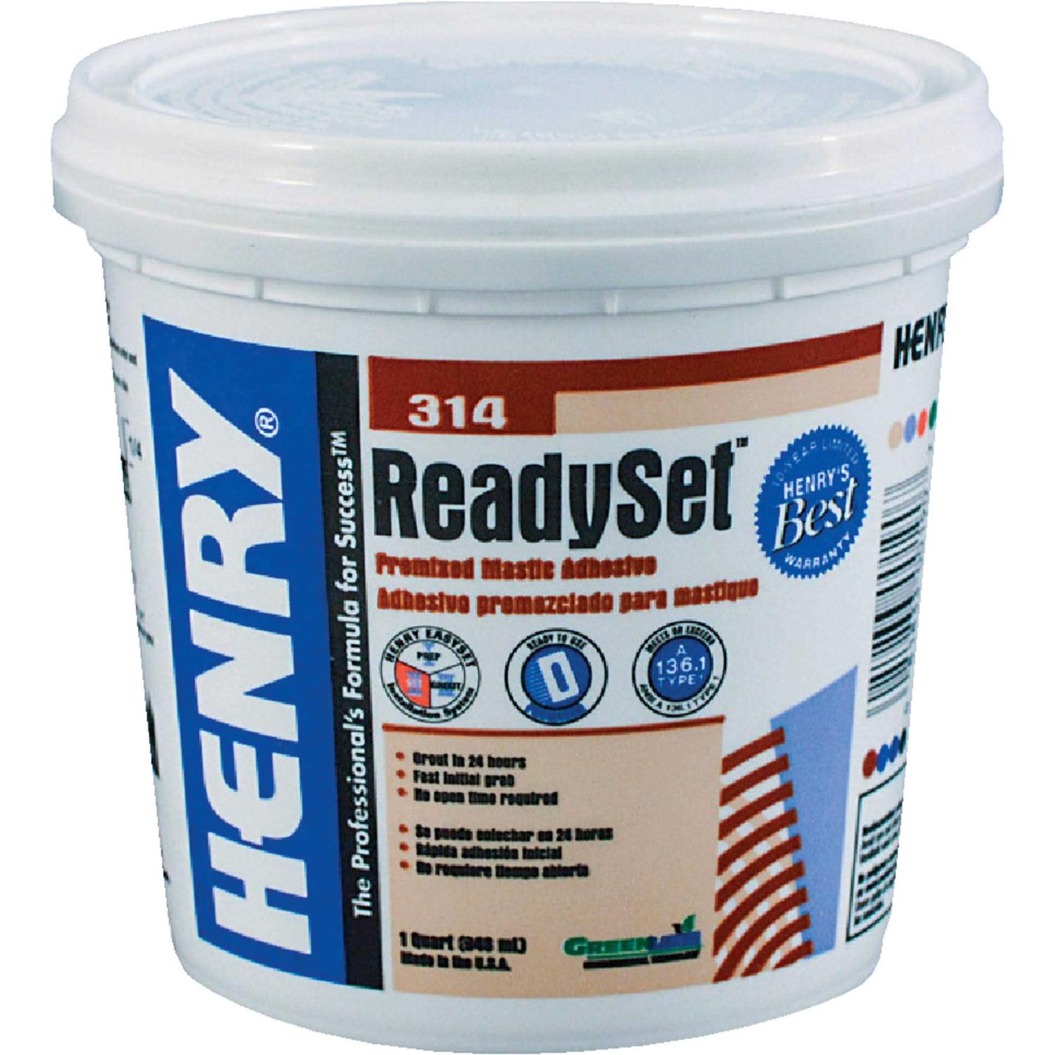 Henry 314 ReadySet Ceramic Tile Adhesive 1 qt - Hardware&Tools Online Store