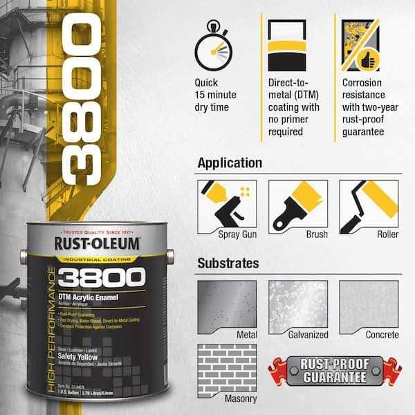 Rust-Oleum 1 gal. 3800 DTM OSHA Gloss Interior/Exterior Acrylic Enamel ...
