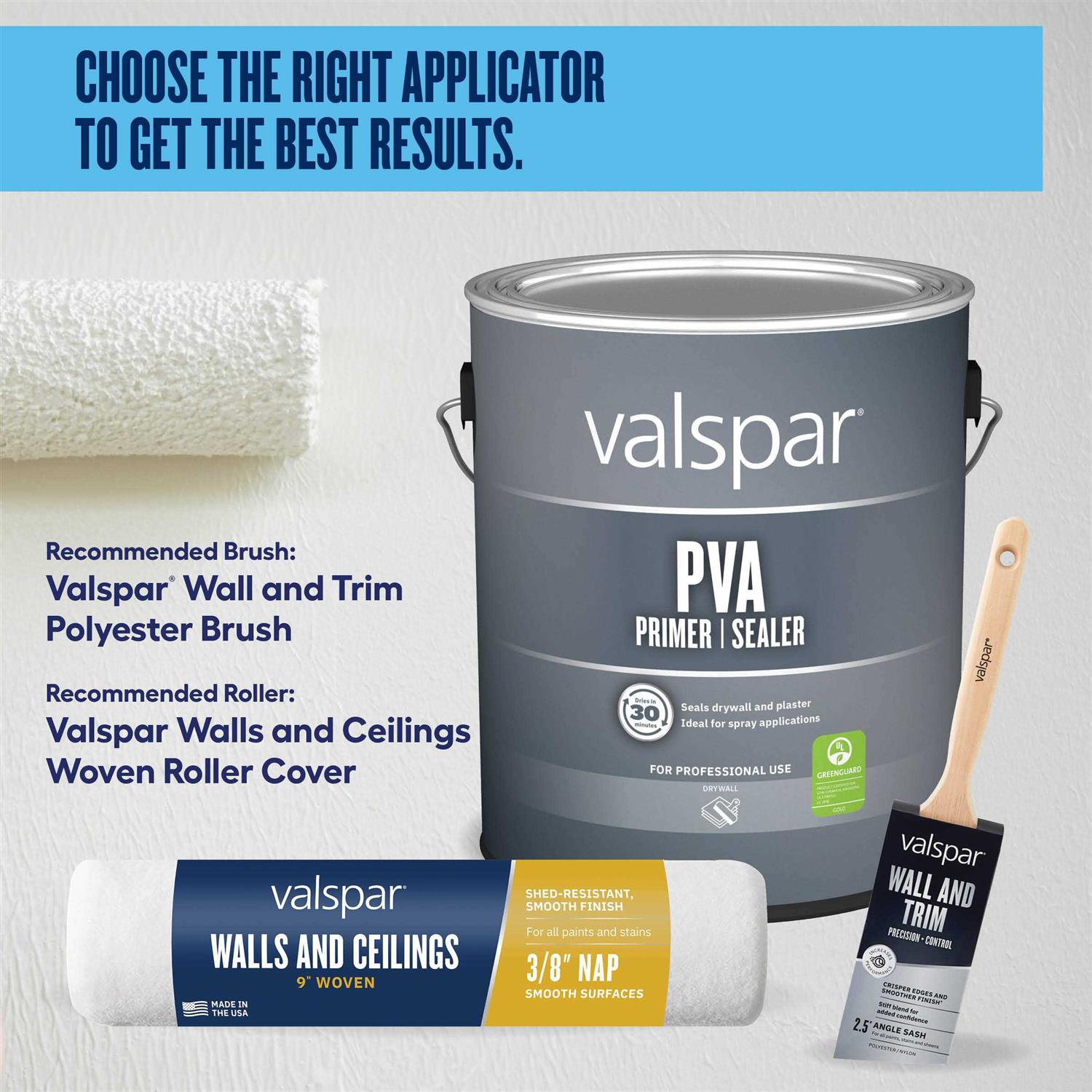 Valspar Pro Interior PVA Water-Based Wall and Ceiling Primer 007. ...
