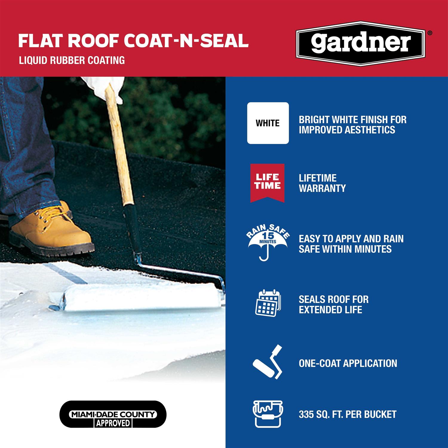 Gardner Flat Roof Coat-n-Seal Liquid Rubber Coating - Hardware&Tools ...