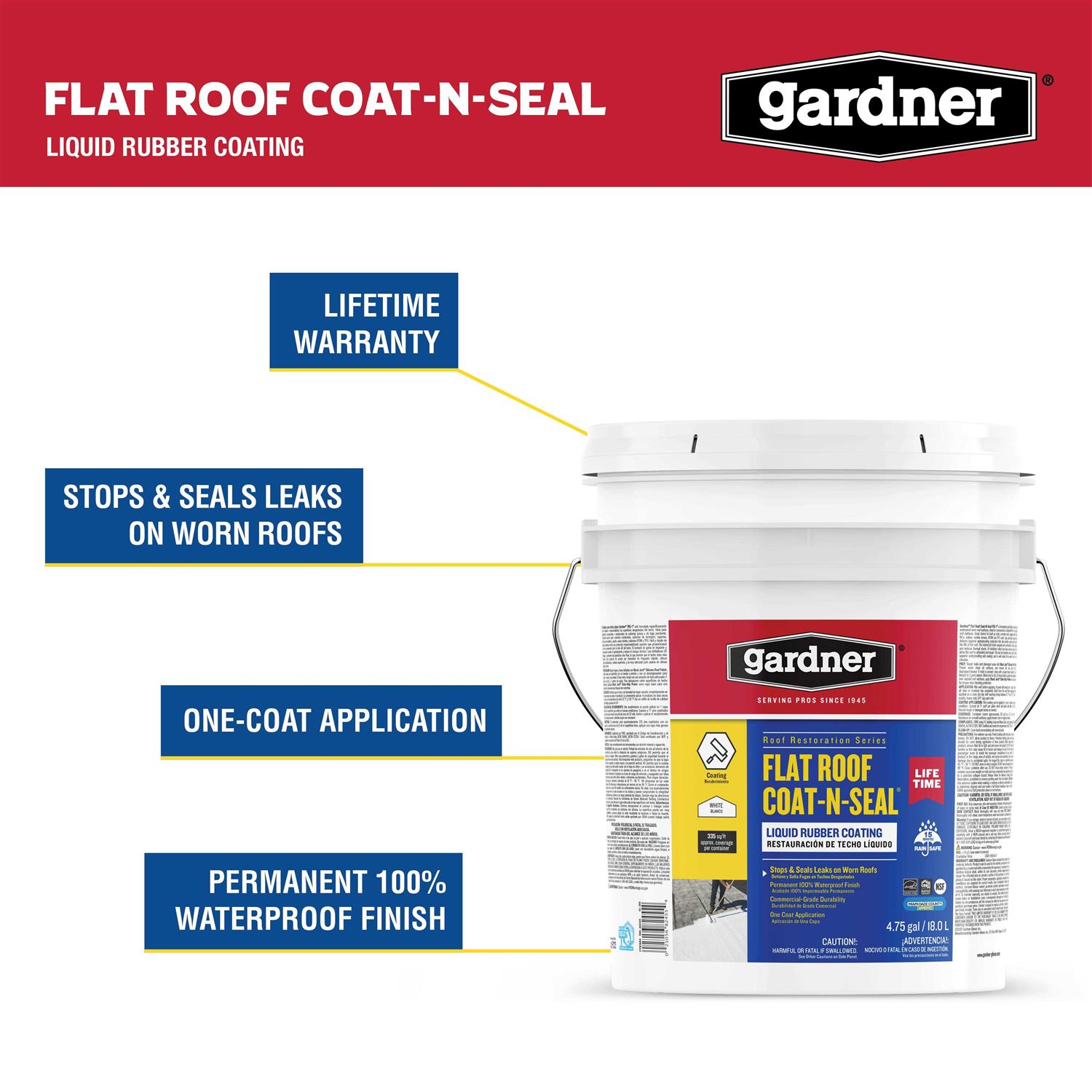 Gardner Flat Roof Coat-n-Seal Liquid Rubber Coating - Hardware&Tools ...