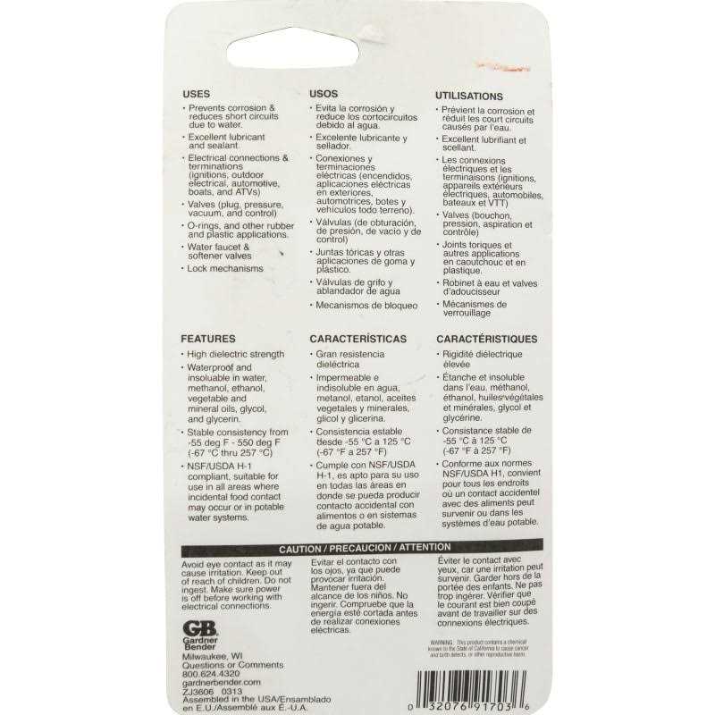 Gardner Bender Dielectric Silicone Terminal Grease 1/3 oz 79-600 ...