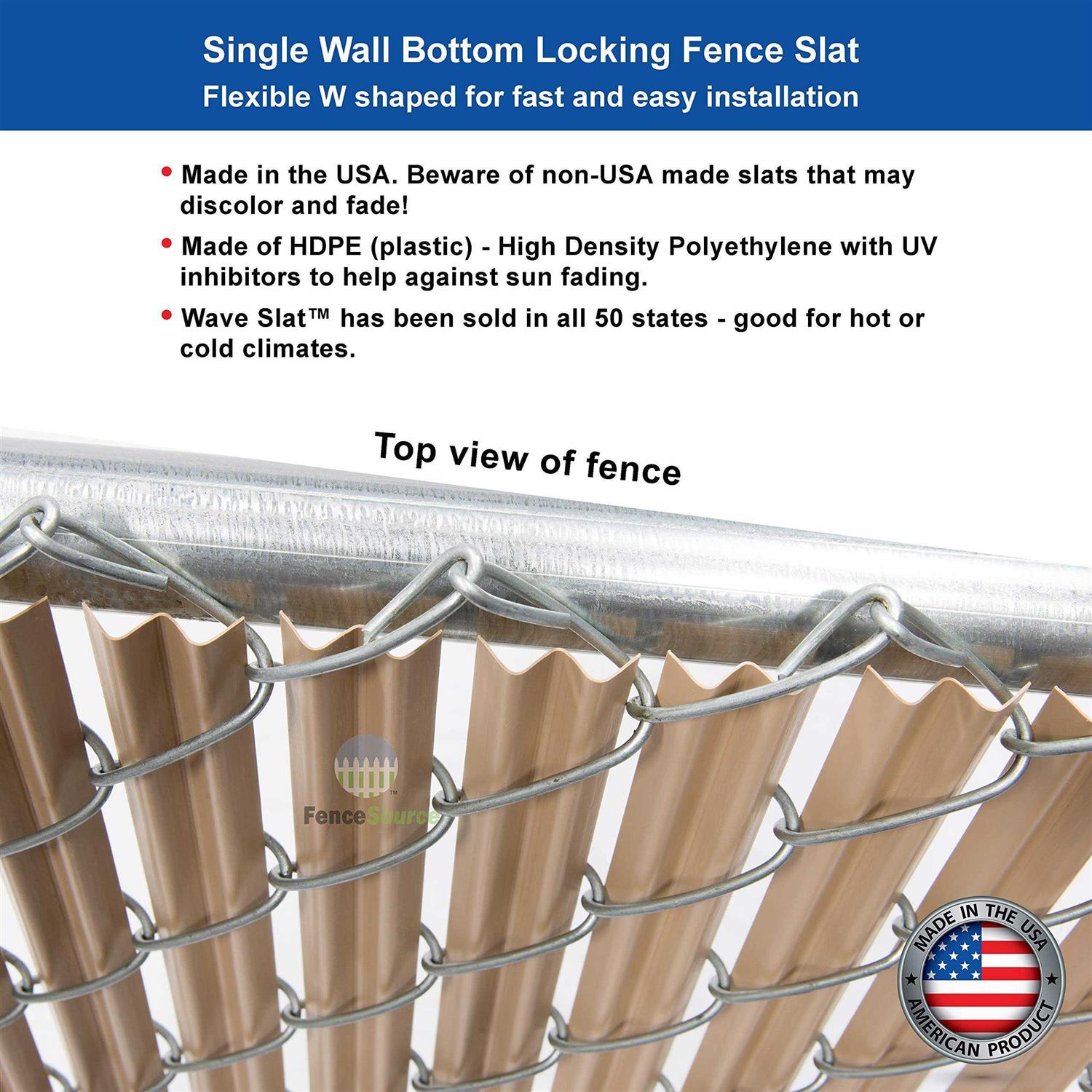 FenceSource Wave Slat Single Wall Bottom Locking Privacy Slat for 4, 5 ...