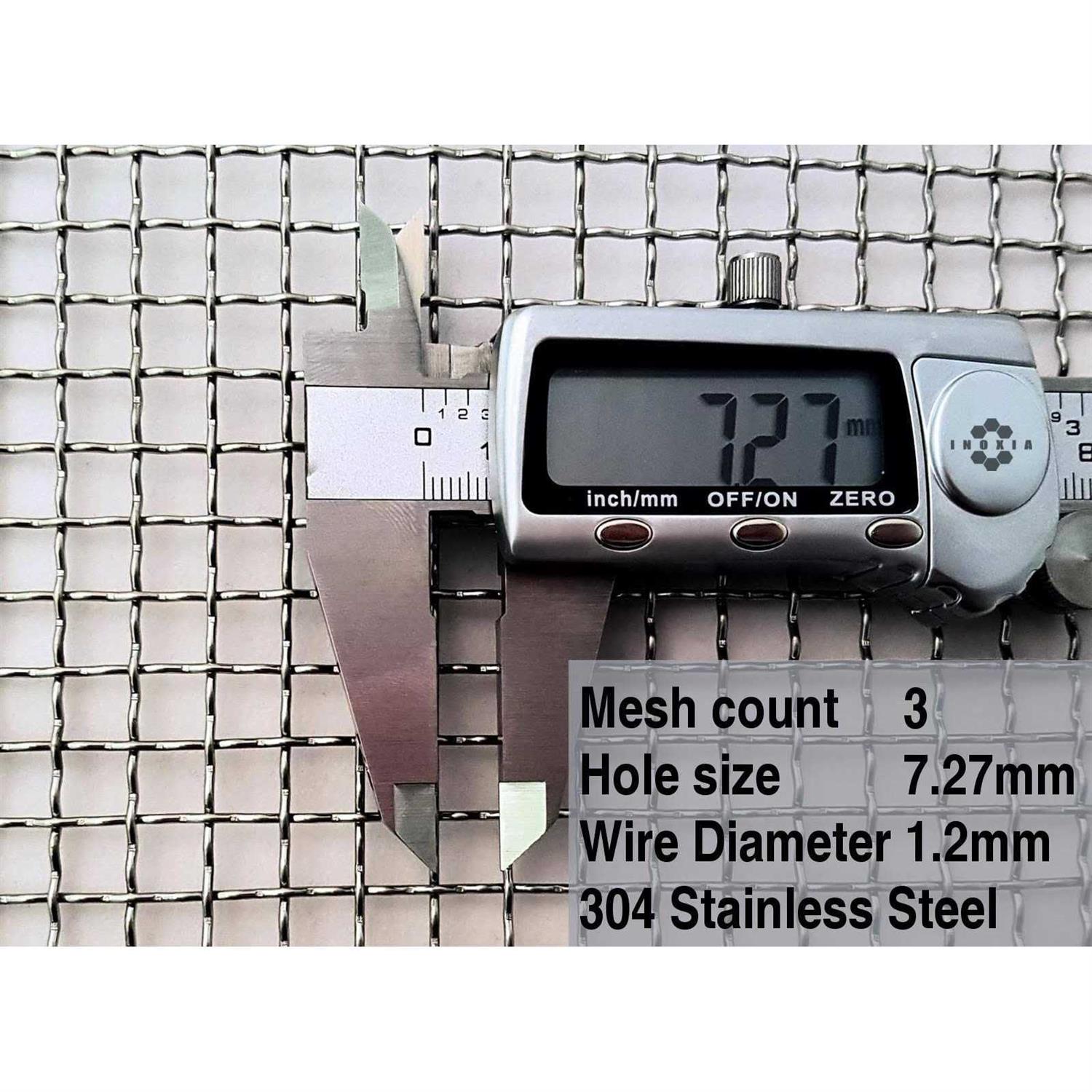 Woven Wire mesh 3 mesh – 7.3mm Aperture – by Inoxia Cut - Hardware&Tools Online Store