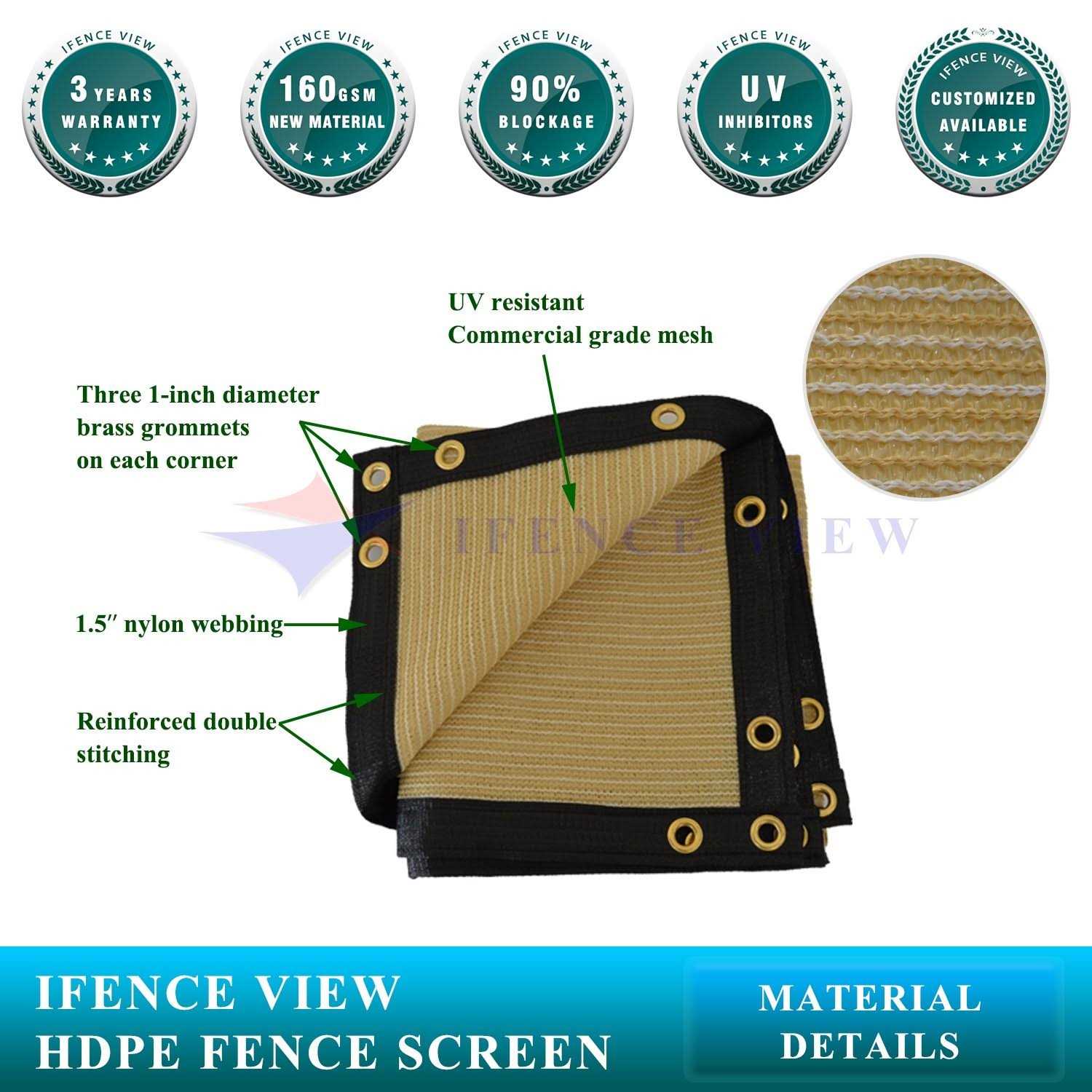 Ifence View Ifenceview Shade Cloth Fabric Fence Privacy Screen Mesh Net ...
