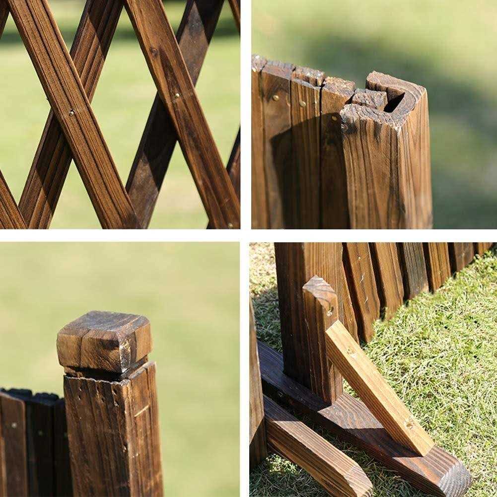 uyoyous uyouous Garden Fence Wood Garden Fencing 2 Pack Extendable ...