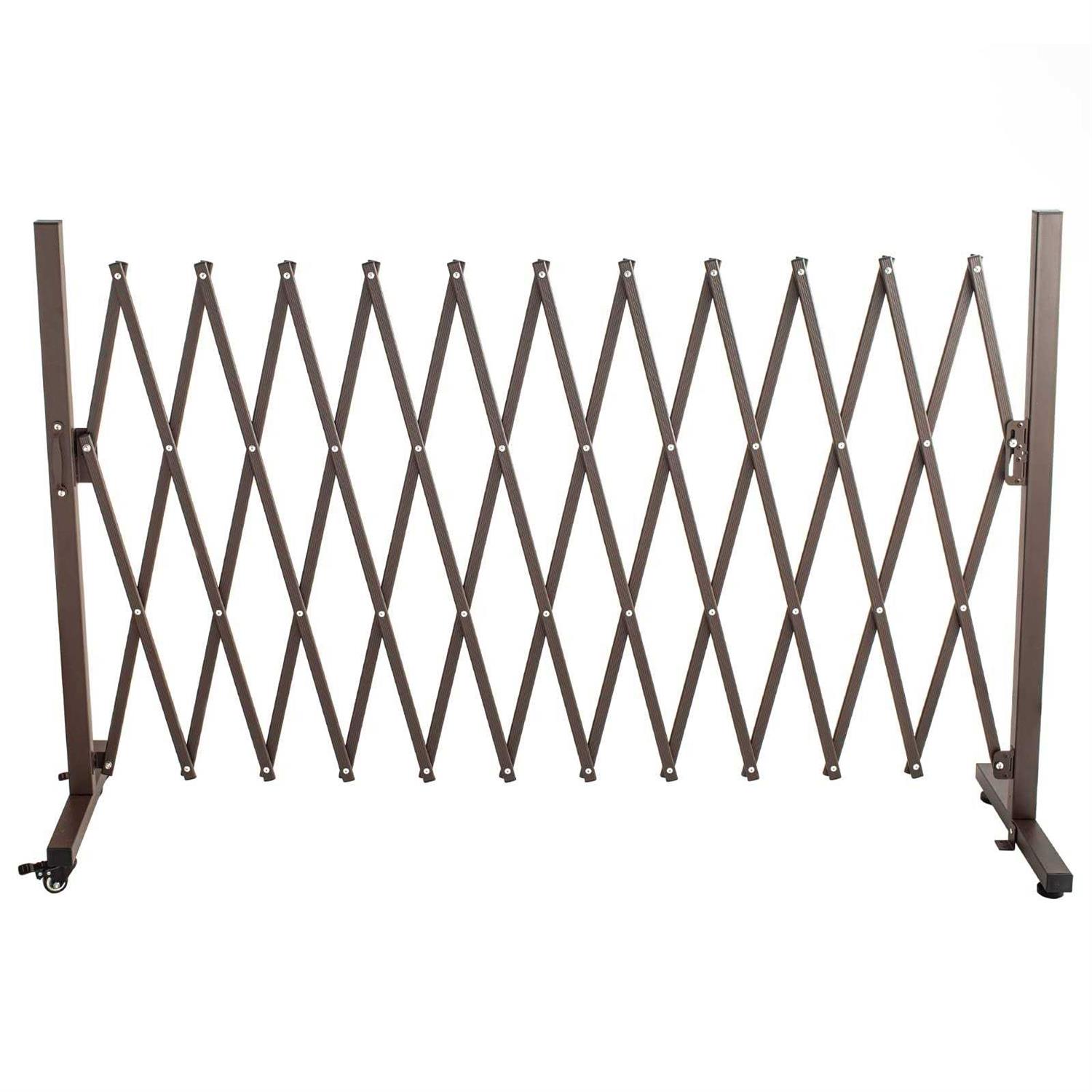 TECSPACE Aluminum Expandable Garden Fence Portable Barricade Gate with ...