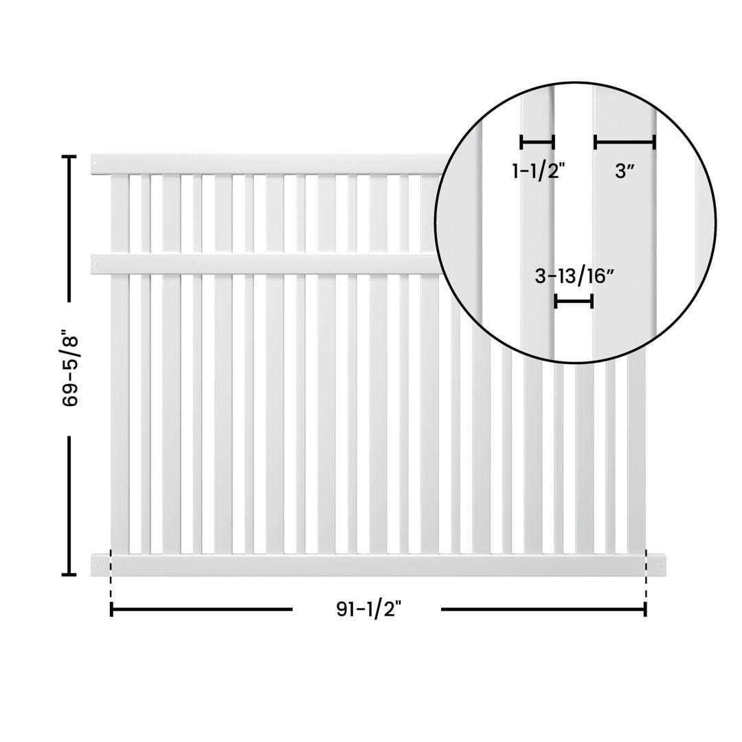 Outdoor Essentials Pro-Series 6 ft. H x 8 ft. W White Vinyl Lafayette ...