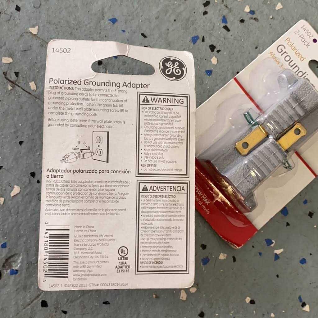 GE 2pk Grounding Adapter Polarized - Hardware&Tools Online Store