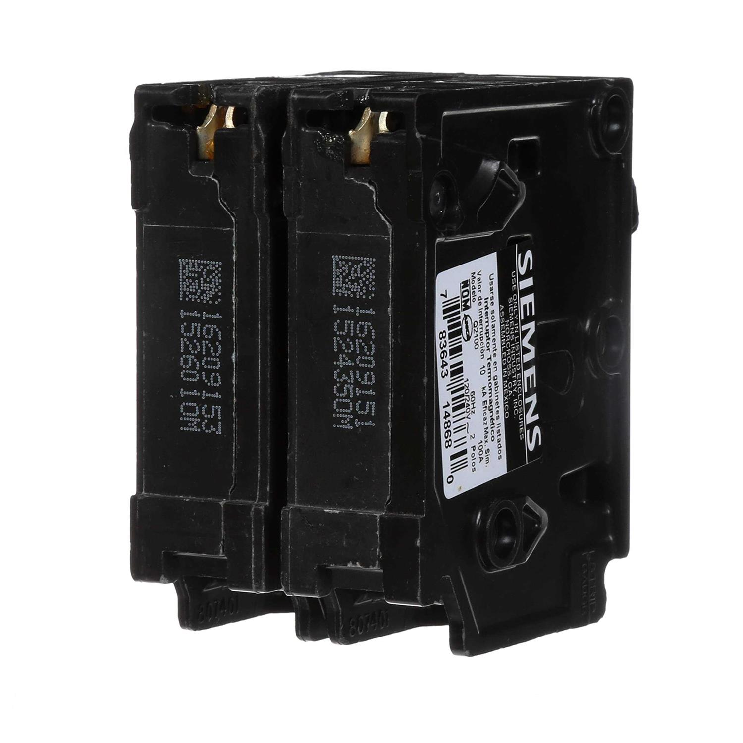 Siemens Q2100 2 Pole Circuit Breaker - Hardware&Tools Online Store