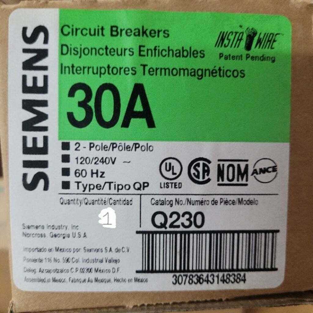 Siemens Q230 2 Pole Circuit Breaker - Hardware&Tools Online Store