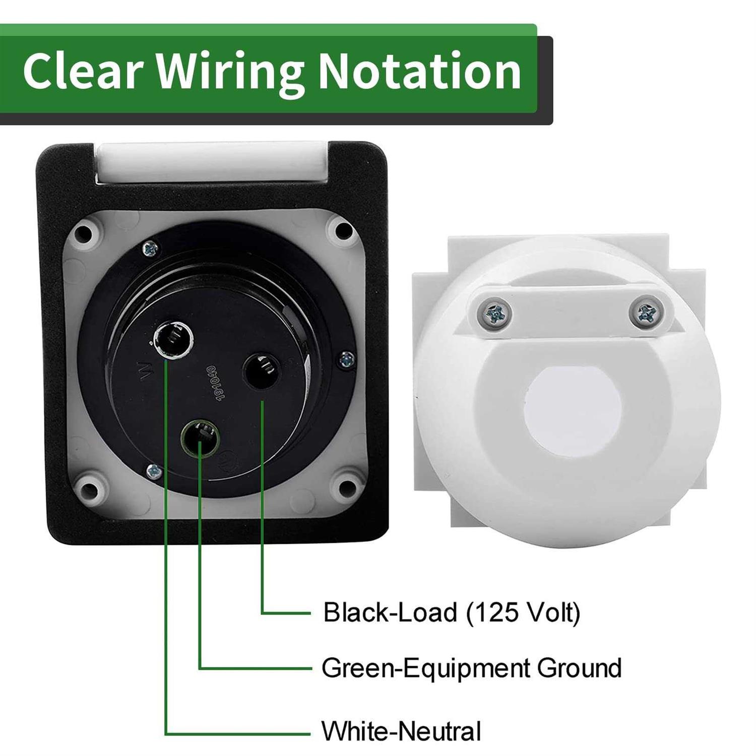 RVGUARD 125V 30 Amp RV Power Inlet, White, Twist Locking, Power Plug ...