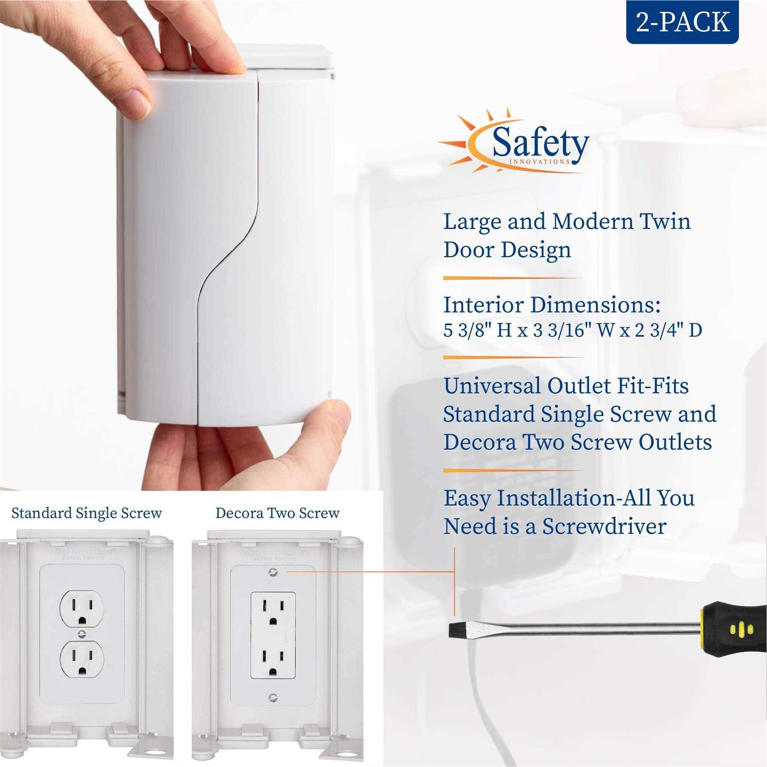 Safety Innovations Twin Door Babyproof Outlet Cover Box for ...
