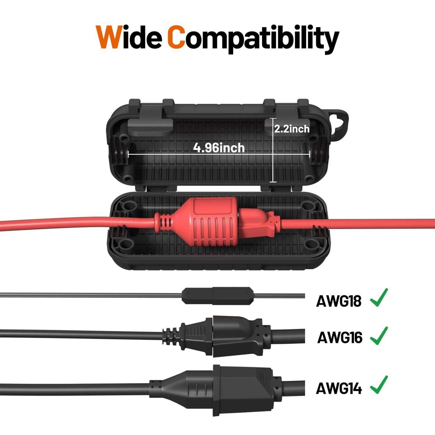 Extension Cord Cover Outdoor Cord Connector Protector IP54 Waterproof ...