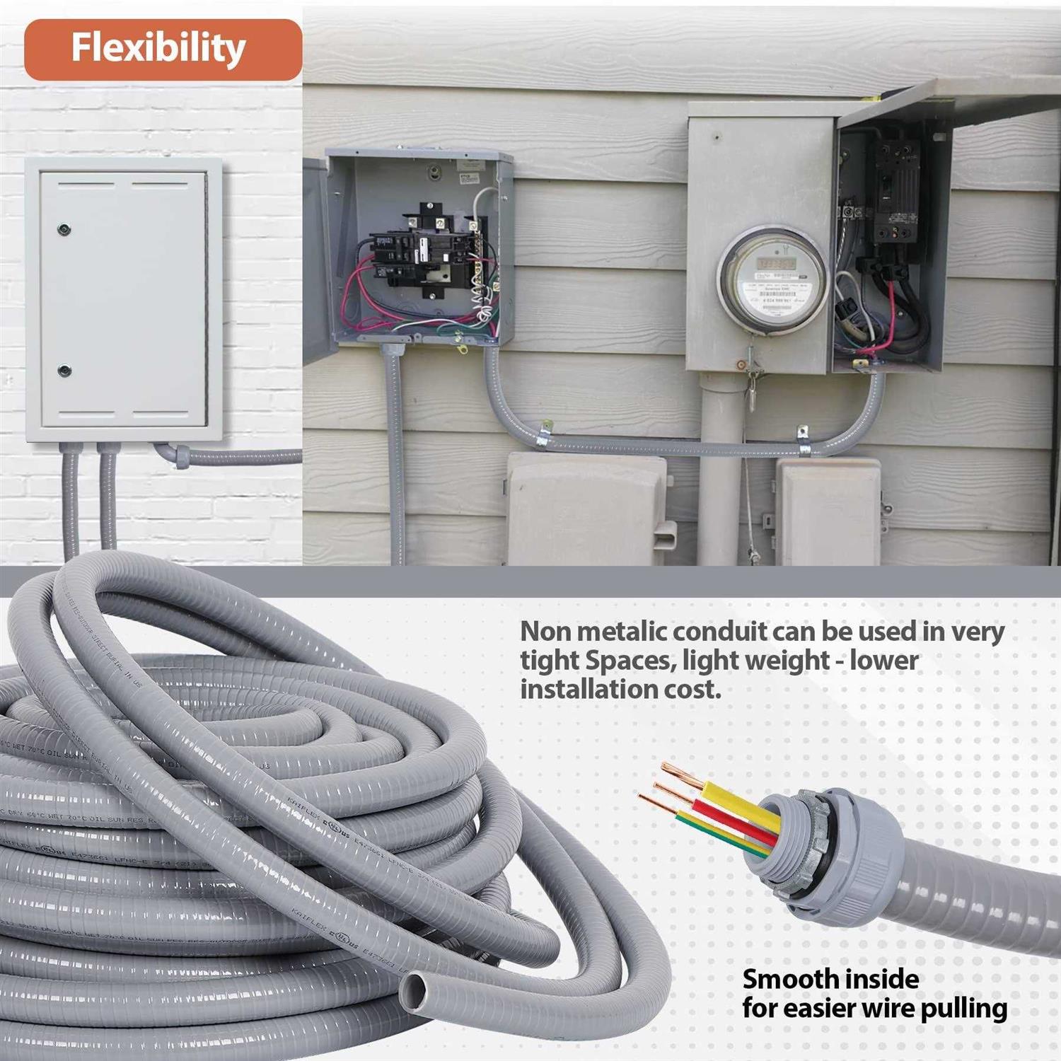 Neorexon Liquid-Tight Conduit and 10 Pieces of Connector Kit ...