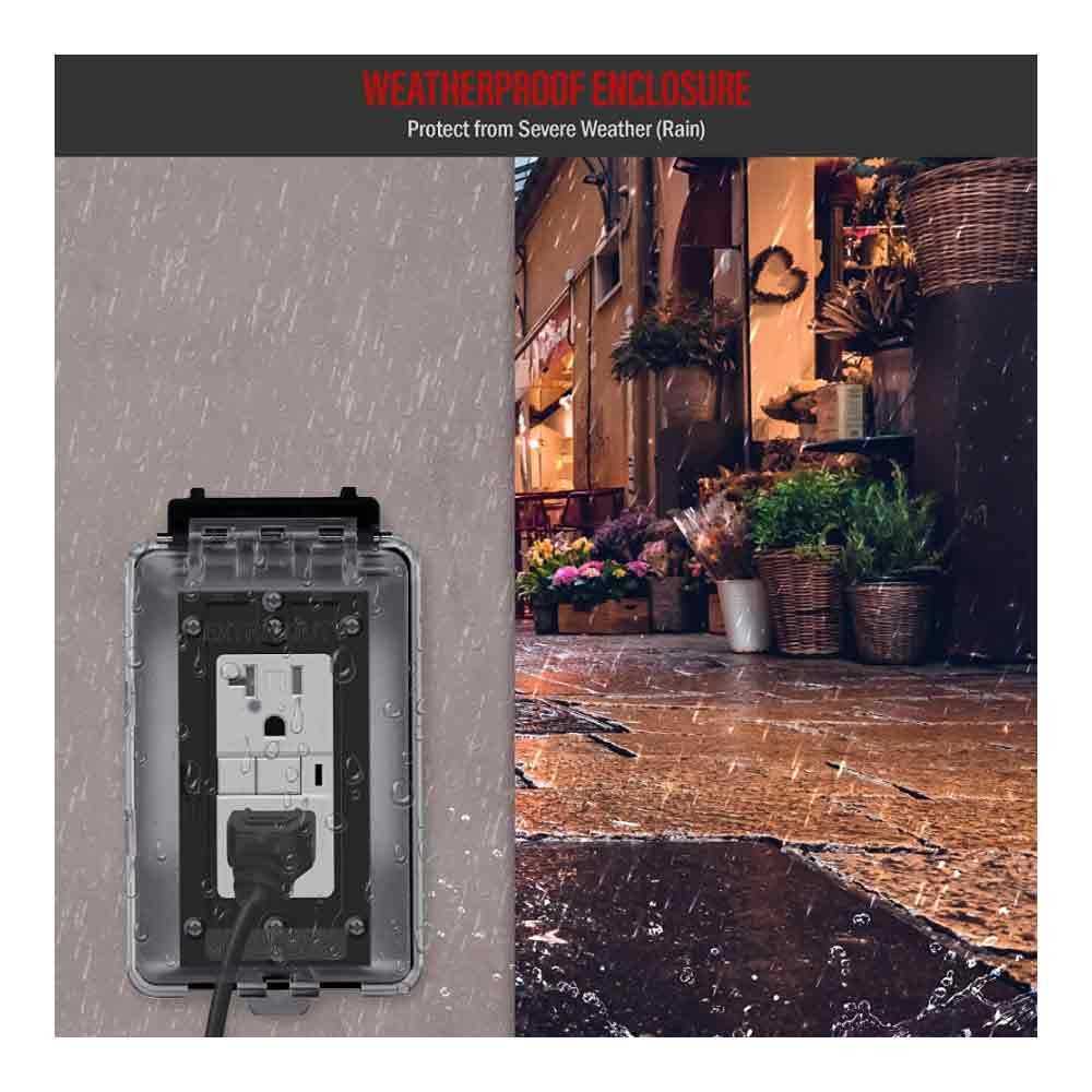 Enerlites Extra-Duty Weatherproof Enclosure, Outdoor Decorator/GFCI ...