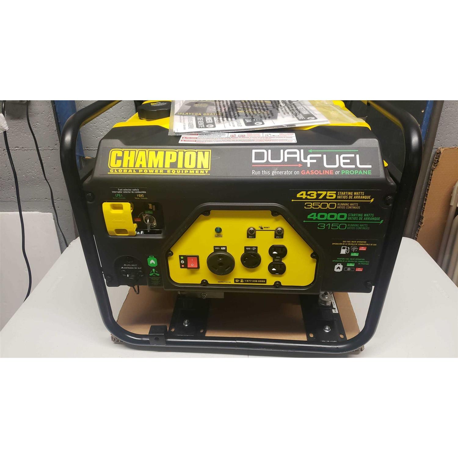 Champion Power Equipment 3500W/4375W Dual Fuel Generator - Hardware ...