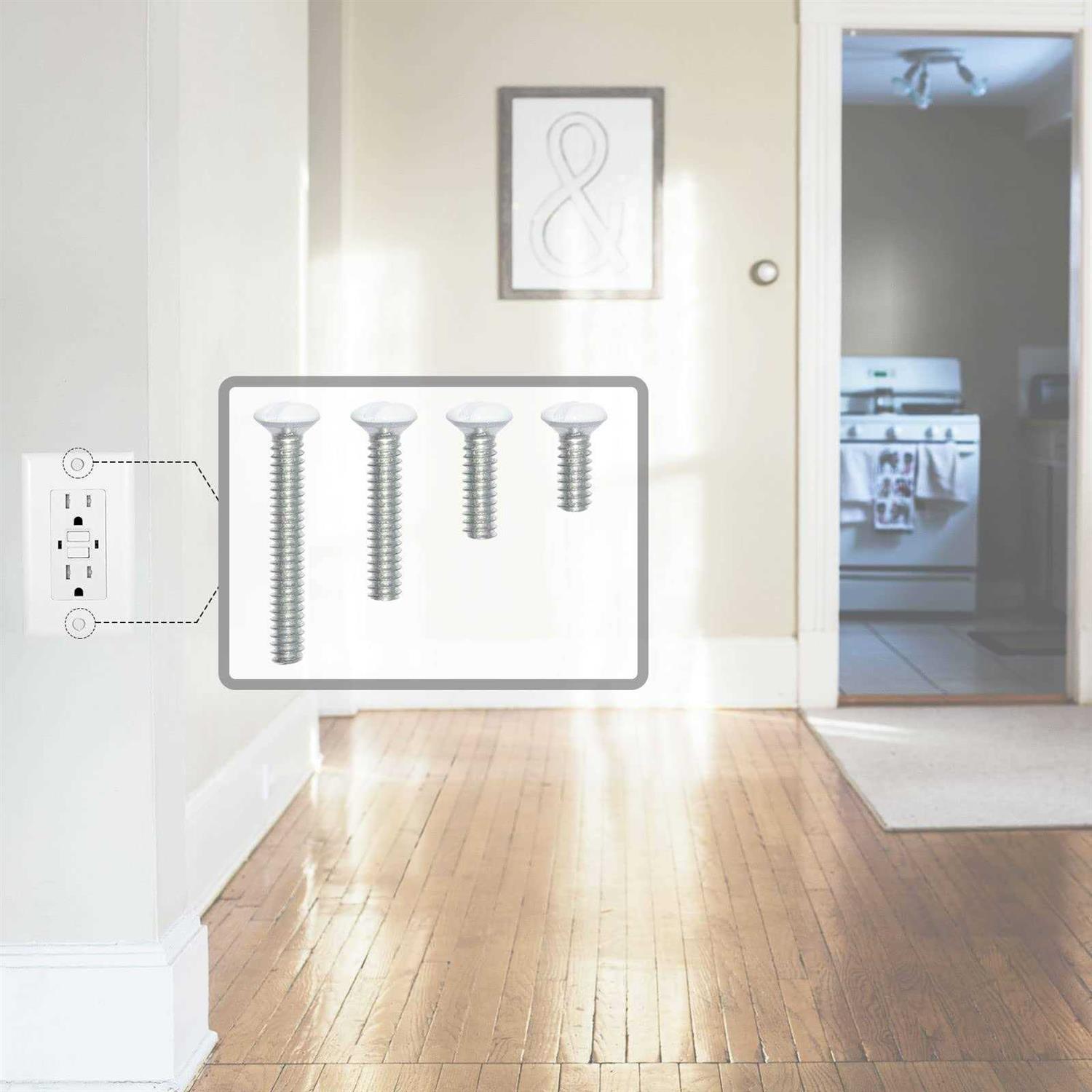 Wall Plate Screws 100 pcs White Outlet Screws Long 6-32 Thread Light ...