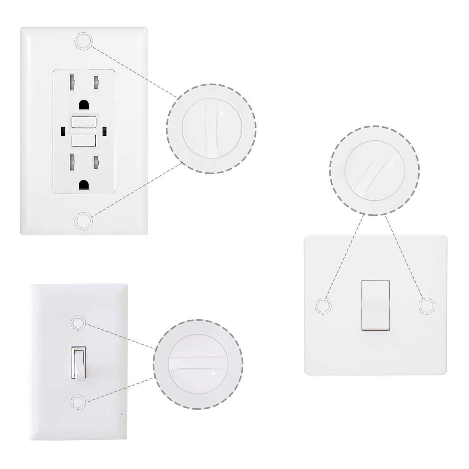 Wall Plate Screws 100 pcs White Outlet Screws Long 6-32 Thread Light ...