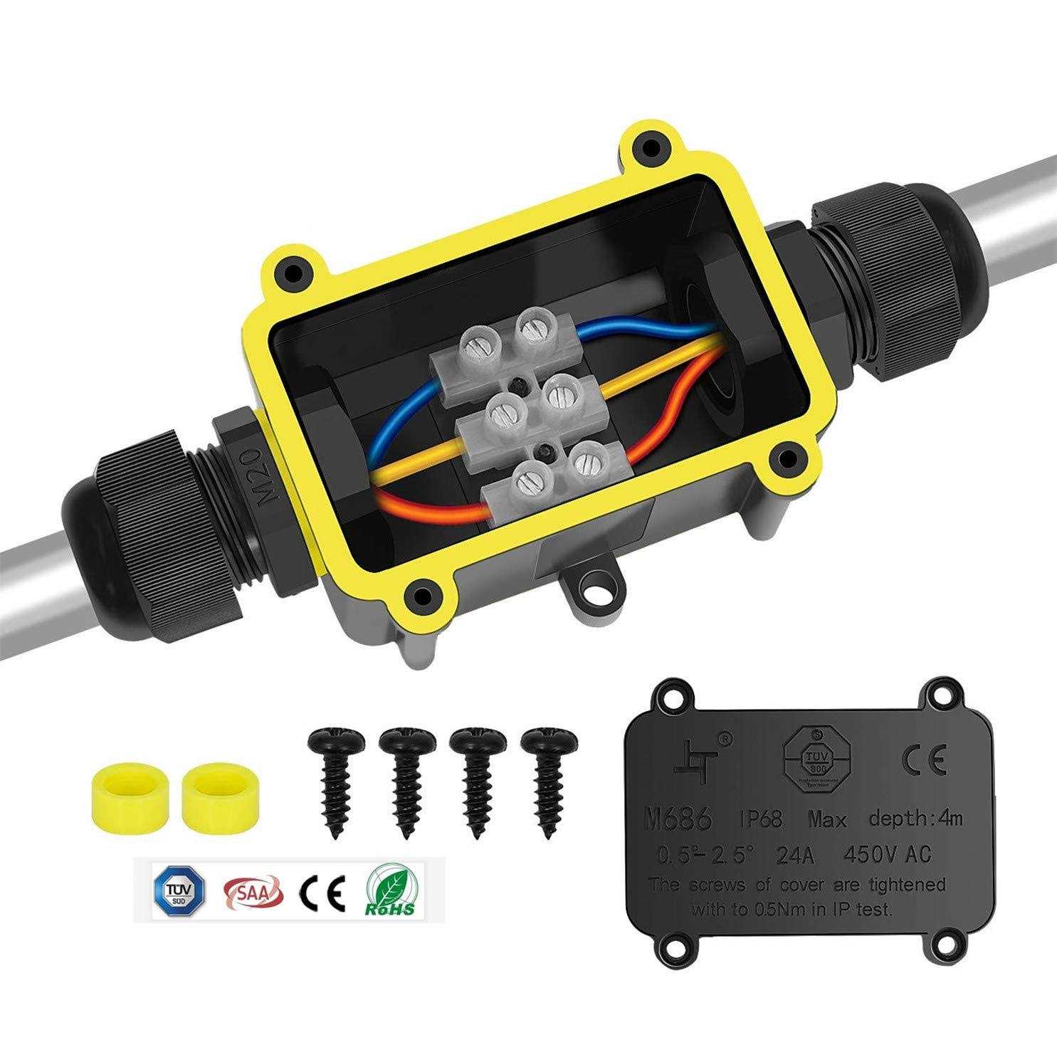 FX Junction Box Waterproof IP68 2 Way Plug Line M20 Coaxial Cable ...