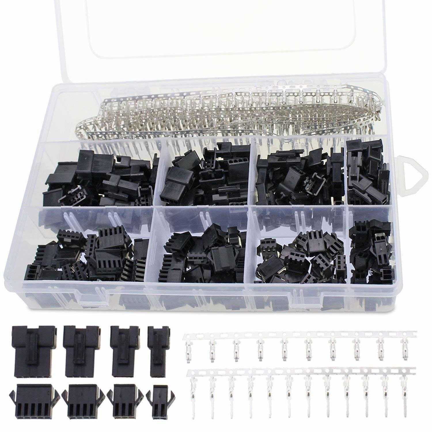 OCR 2.5mm Pitch JST SM Connector 2 3 4 5 Pin Male/ Female Housing Plug Connector Assortment Kit ...