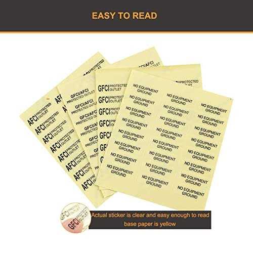GFCI AFCI Protected Outlet Receptacle Plates Label Sticker Decal No ...