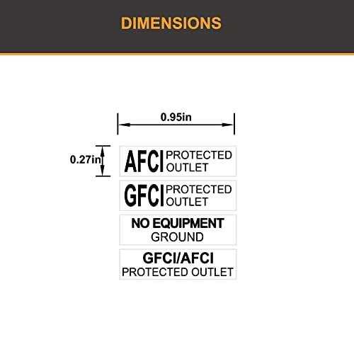 GFCI AFCI Protected Outlet Receptacle Plates Label Sticker Decal No ...