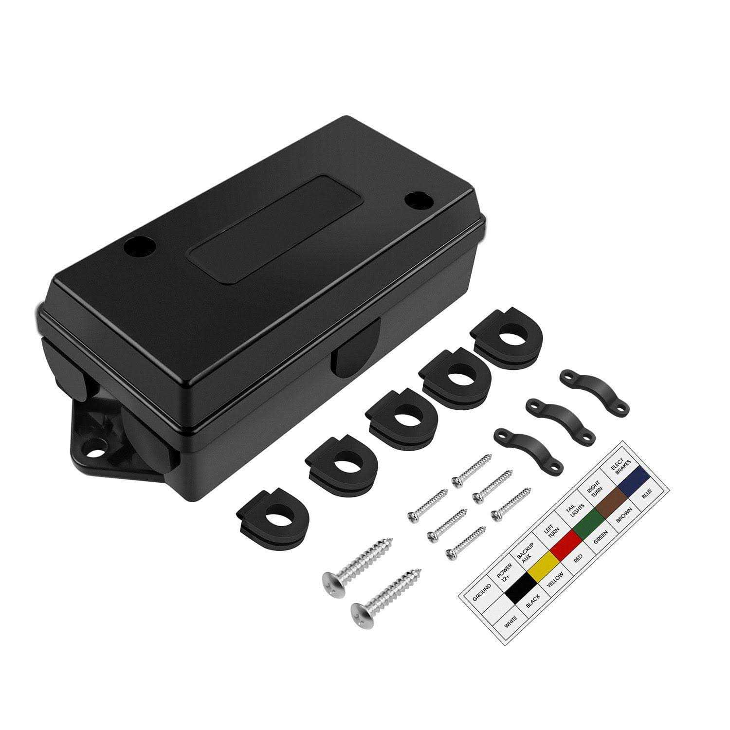 Nilight 50048r 7 Way Electrical Trailer Junction Box 7 Gang Trailer ...