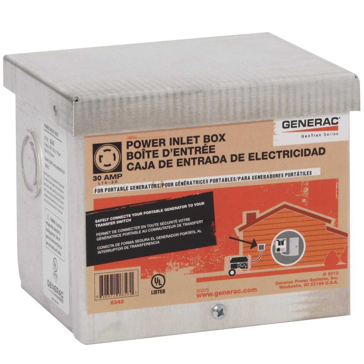 Generac 30A Aluminum Power Inlet Box 6343 - Hardware&Tools Online Store