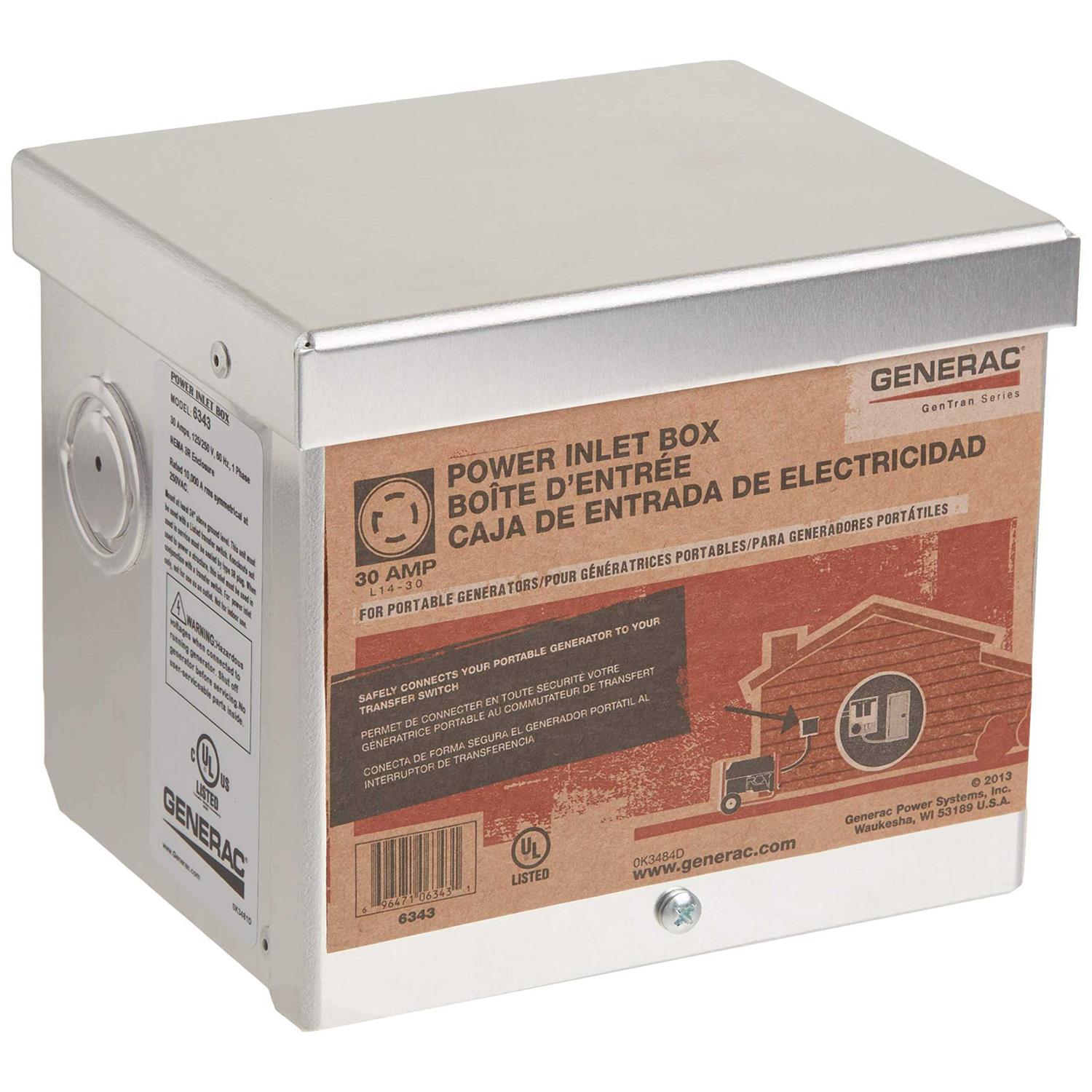 Generac 30A Aluminum Power Inlet Box 6343 - Hardware&Tools Online Store