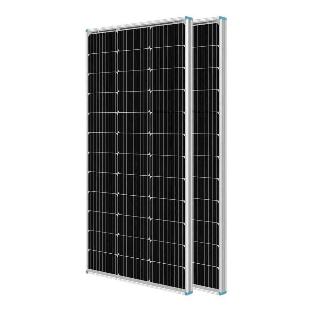 Renogy 2pcs 100-Watt 12-Volt Monocrystalline Solar Panel with High ...