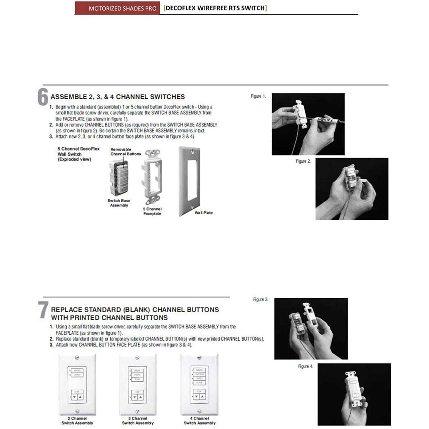 Somfy DecoFlex Wirefree RTS Wall Switch - Hardware&Tools Online Store