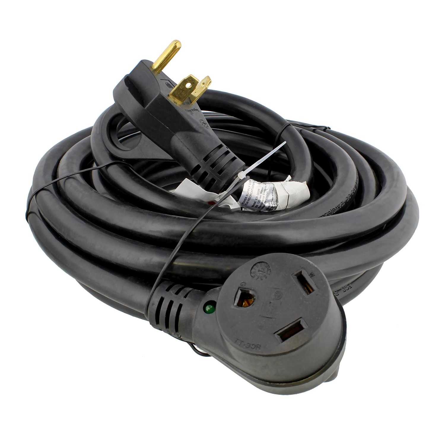Dumble 30 AMP RV Power Cord w/ Indicator Light Camper Extension Cable ...
