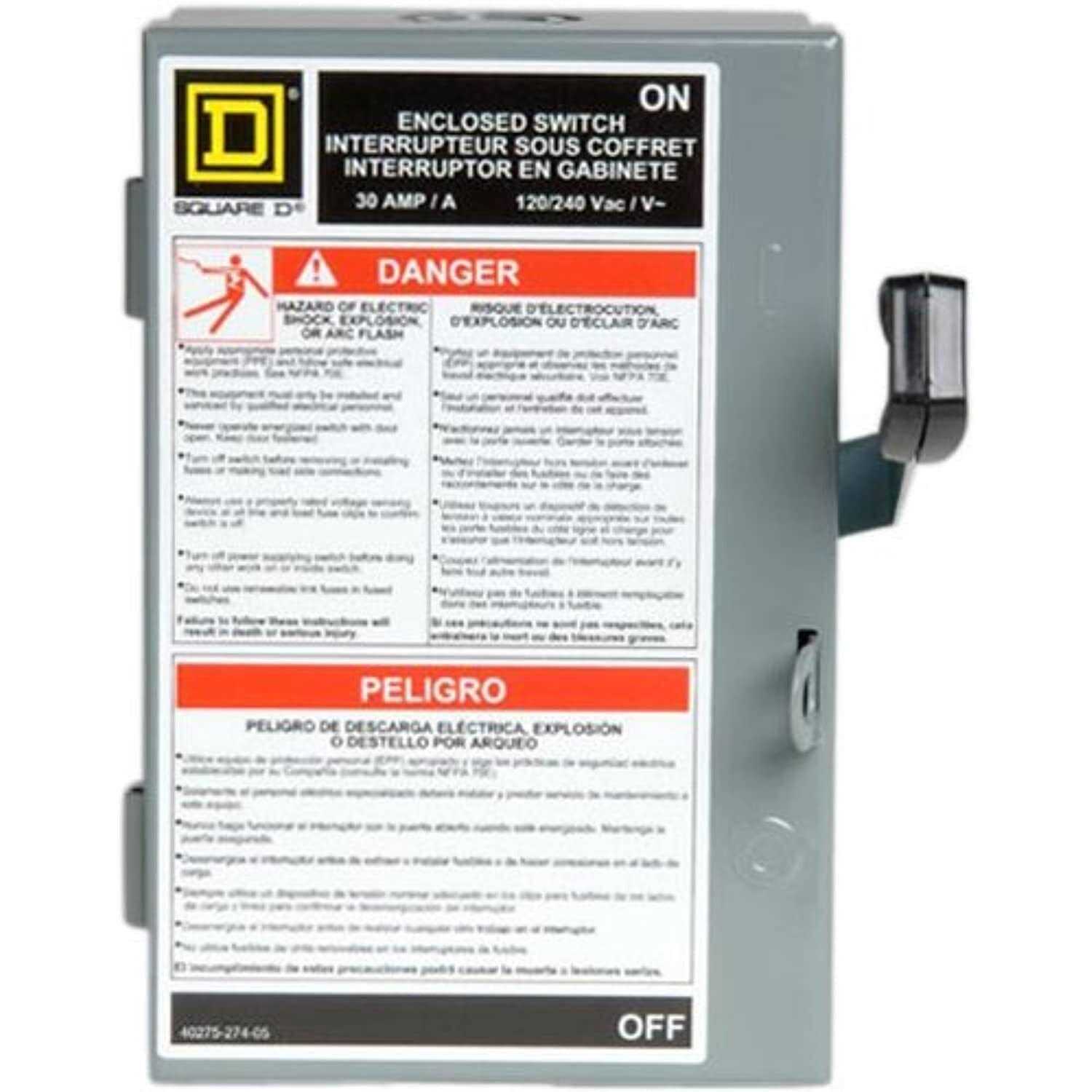 Square D Light Duty Safety Switch 30 Amp L211N - Hardware&Tools Online ...