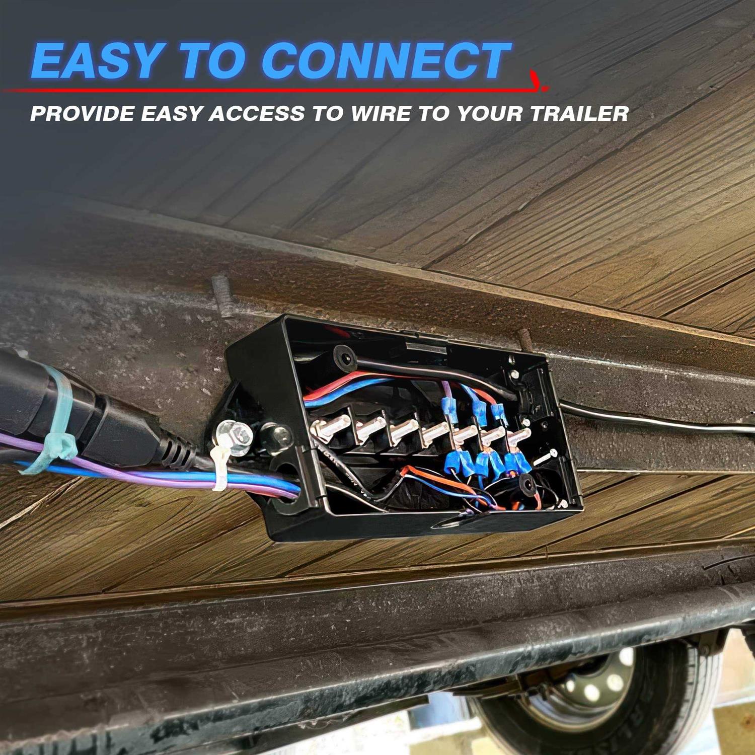 Mictuning 7 Way Electrical Trailer Junction Box 7 Gang Trailer Wire ...