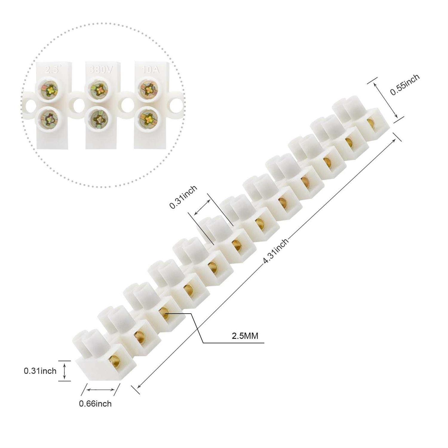 GUBCUB Terminal Block Set 7 Pieces 12 Position Dual Row Terminal Strip ...
