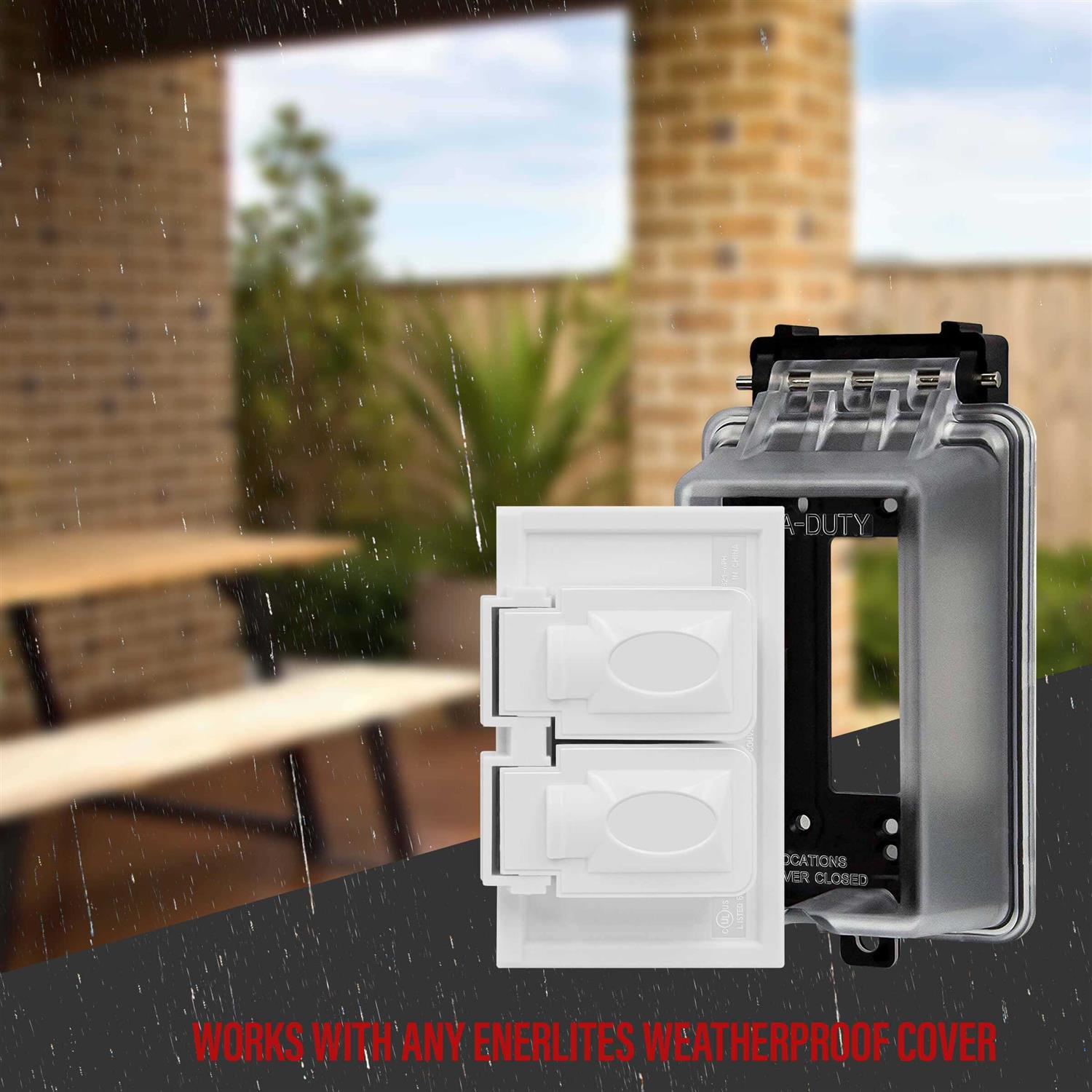 Enerlites Weatherproof Outlet Box with Three Threaded Outlets Outdoor ...