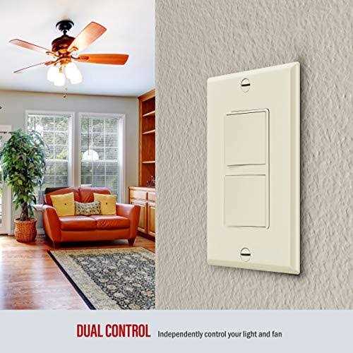 Enerlites Double Paddle Rocker Decorator Switch Ground Terminal ...