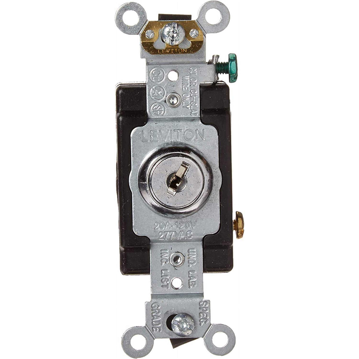 Leviton 1221-2KL 20 Amp Single-Pole Key Lock Switch Industrial ...
