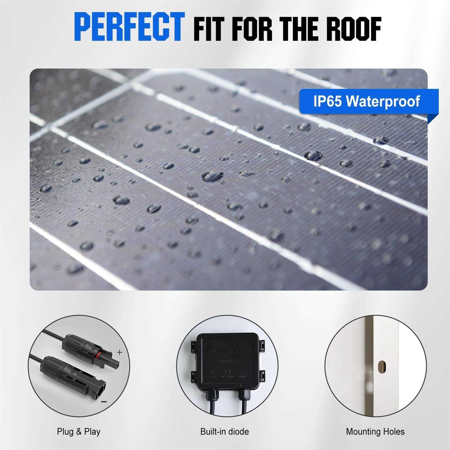 Eco-worthy 200 Watts 12 Volt/24 Volt Solar Panel Kit with High ...