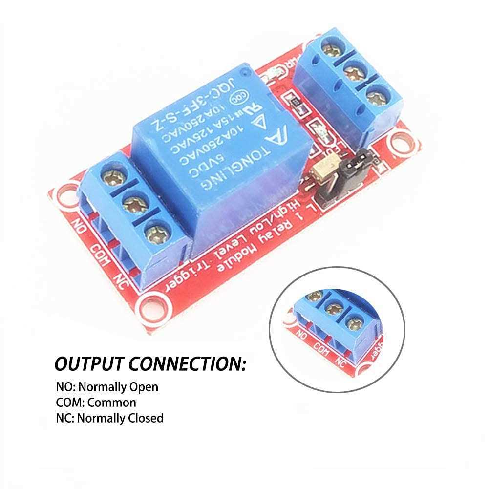 5v Relay Module 1 Channel Relay Board for Raspberry Pi with Opto-Isolated High or Low Level ...