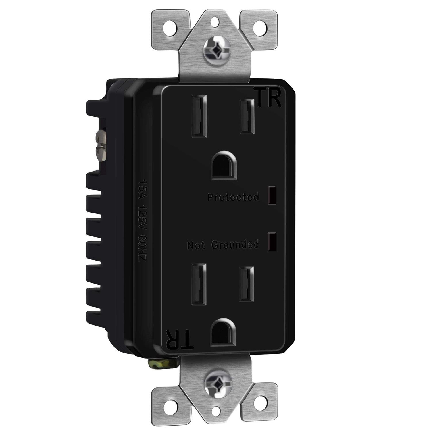 TOPGREENER Surge Protector Receptacle with Grounding Indicator Child ...