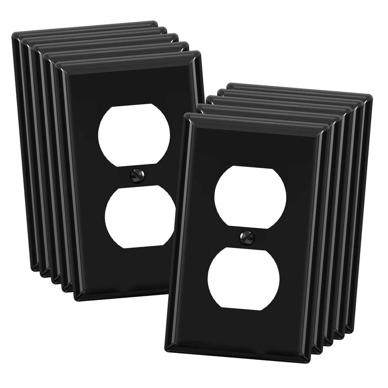 ELEGRP Duplex Receptacle Wall Plate 1-Gang Standard Size Wall Outlet ...