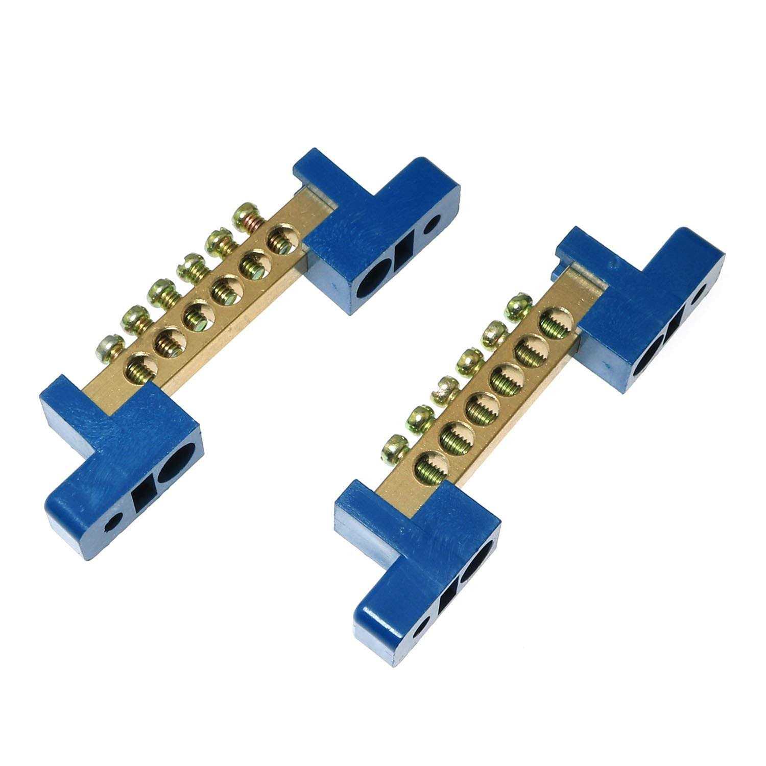 RLECS 2pcs Terminal Bus Bar Terminal Block Brass Wire Screw Terminal ...